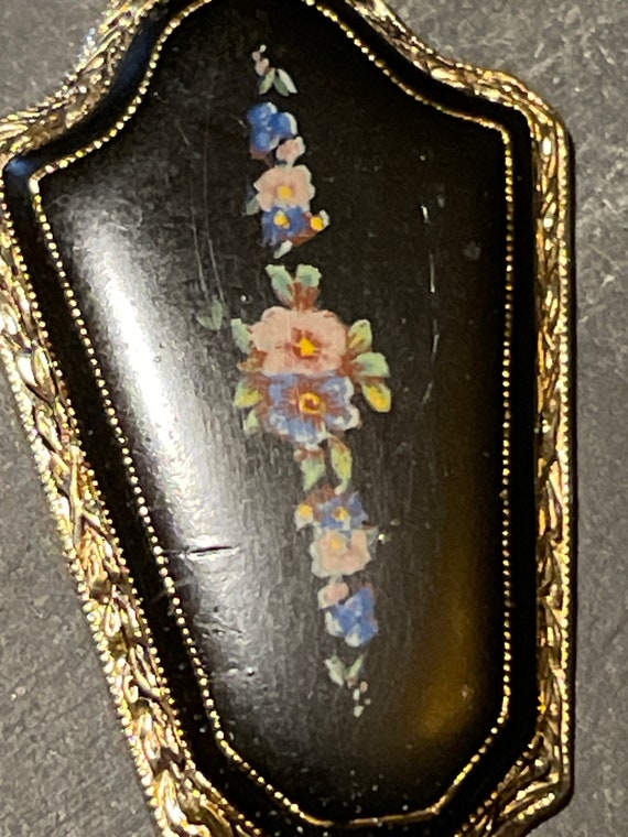 Revival West German Victorian Style Floral Mourning N… - Gem