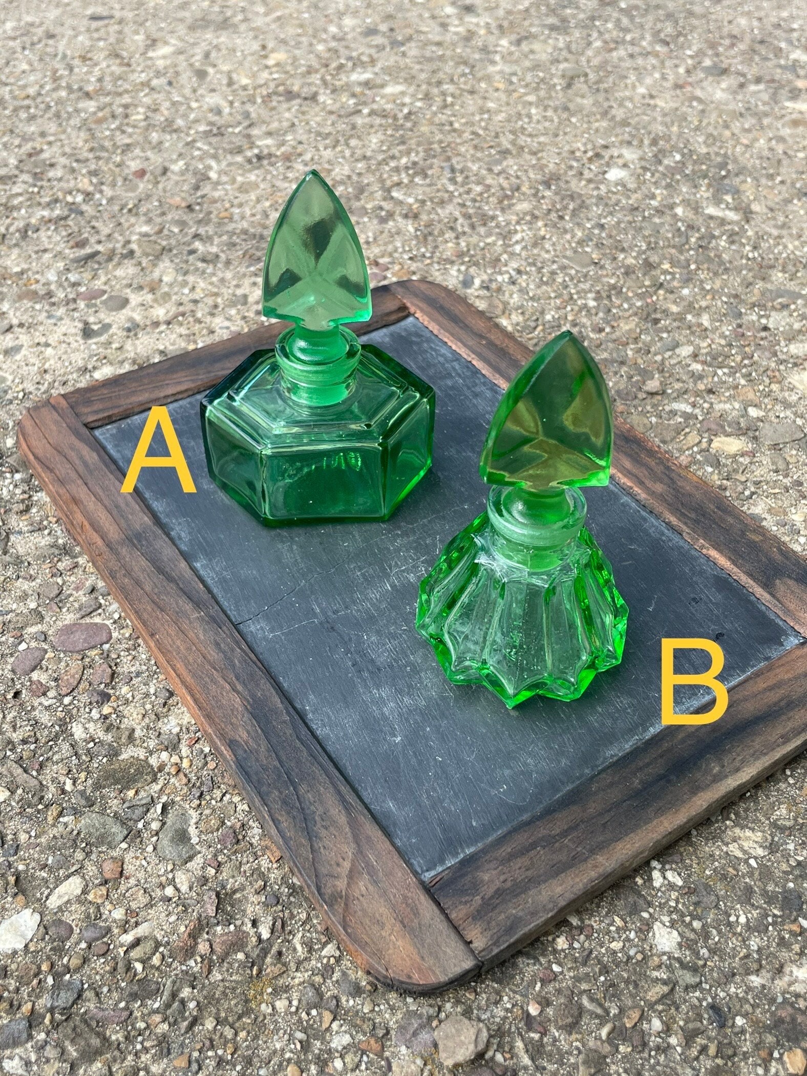 Stunning Green Glass Perfume Bottles sold Separately - Etsy
