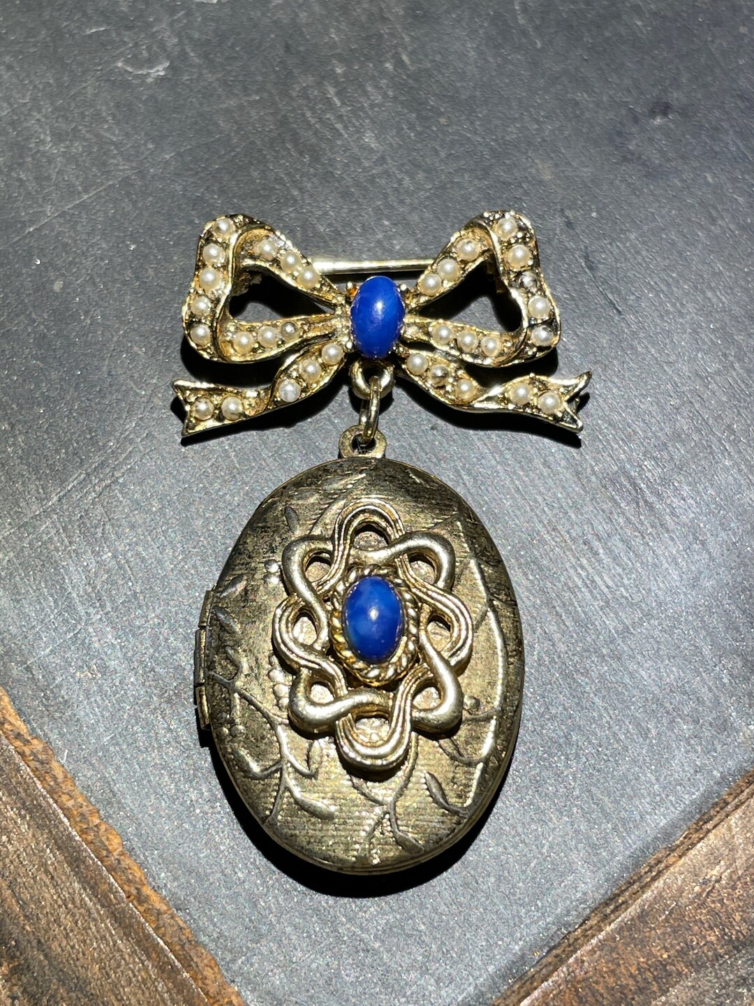 Revival Victorian Georgian Locket Brooch - Etsy