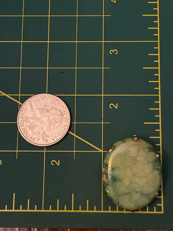 Edwardian RARE Spiderweb Matrix Green Turquoise Sterl… - Gem