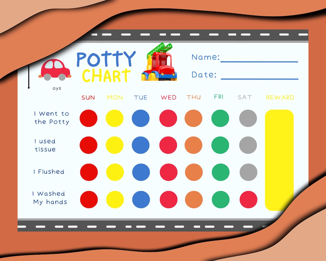 Poo Training Reward Charts: Car & Rainbow Theme (digital Download) - Etsy