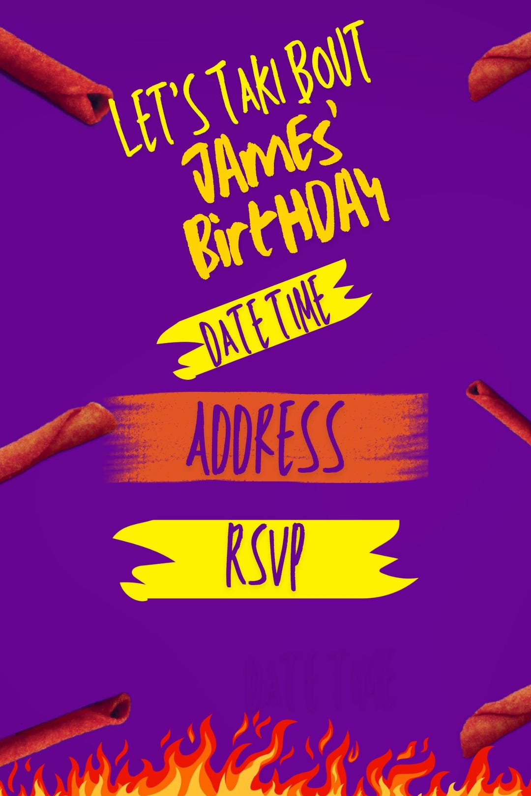 Downloadable Takis Birthday Invitations - Etsy