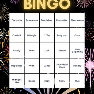 New Year Bingo Template - Etsy