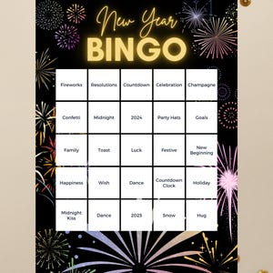 New Year Bingo Template - Etsy