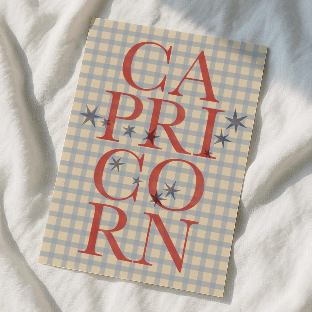 Capricorn Zodiac Wall Art Print, Gift for Capricorn, Constellation Art ...