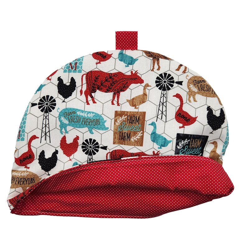 Farm House Dome Tea Cozy, Handcrafted Large Insulated Cotton Teapot ...