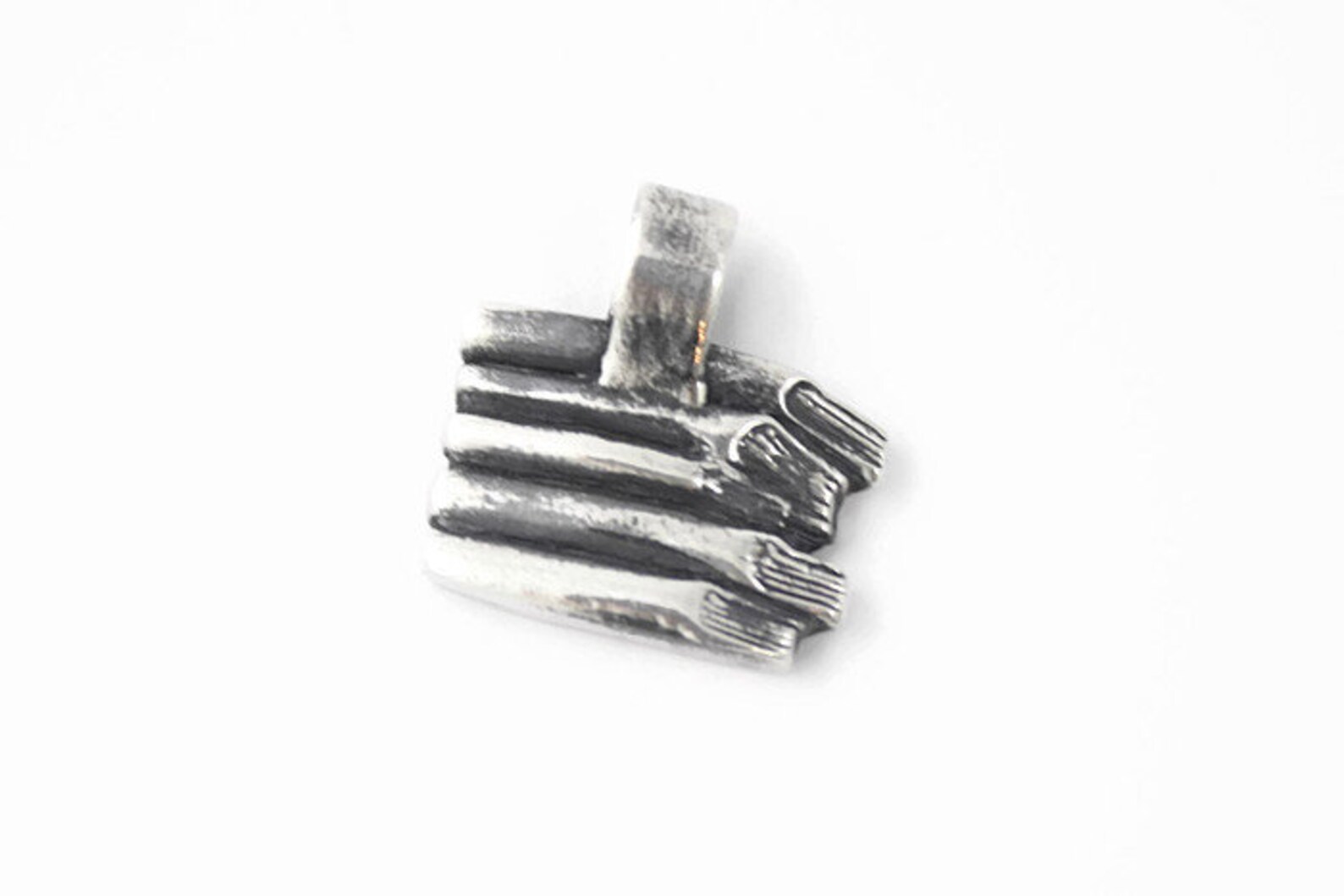 Silver Book Stack Pendant, Sterling Silver, Metal Clay - Etsy