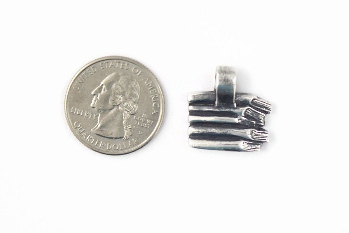 Silver Book Stack Pendant, Sterling Silver, Metal Clay - Etsy