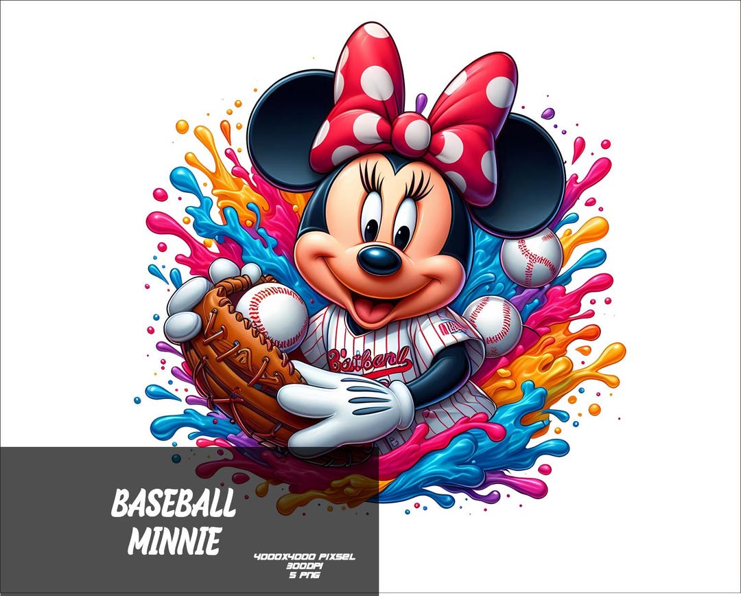 5 PNG Baseball Minnie Png Mouse Splash and Watercolor Png Minnie ...