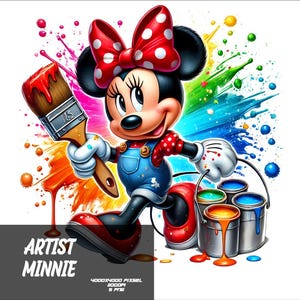 5 PNG Artist Minnie Png Mouse Splash and Watercolor Png Minnie ...