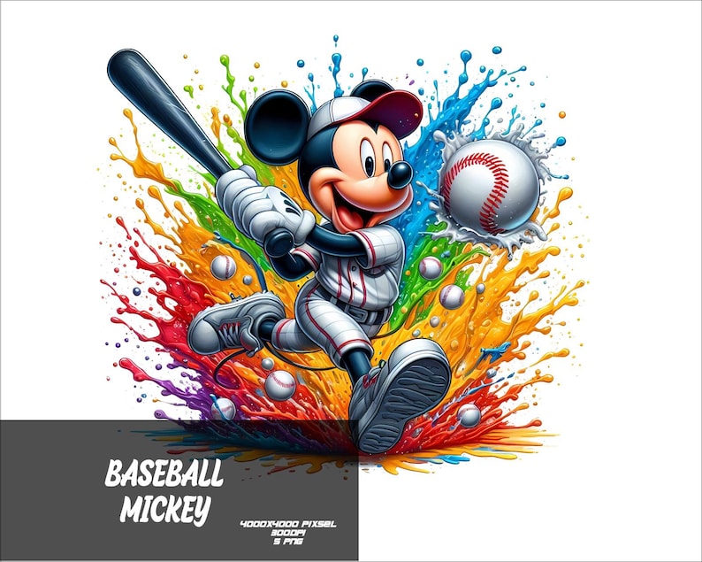 5 PNG Baseball Mickey Png Mouse Splash and Watercolor Png Mickey ...