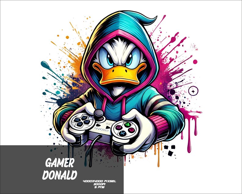 5 PNG Gamer Donald Png Splash and Watercolor Png Duck Transparent PNG ...