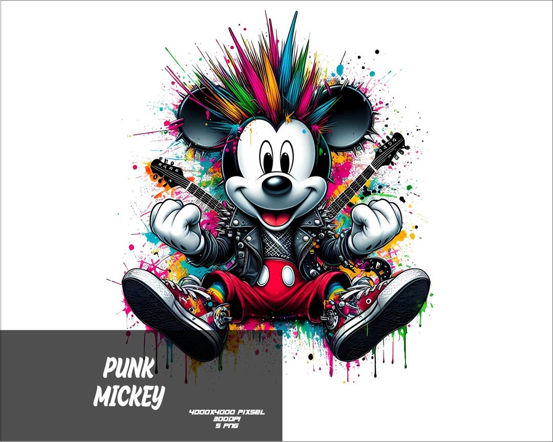 5 PNG Punk Mickey Png Mouse Splash and Watercolor Png Mickey ...