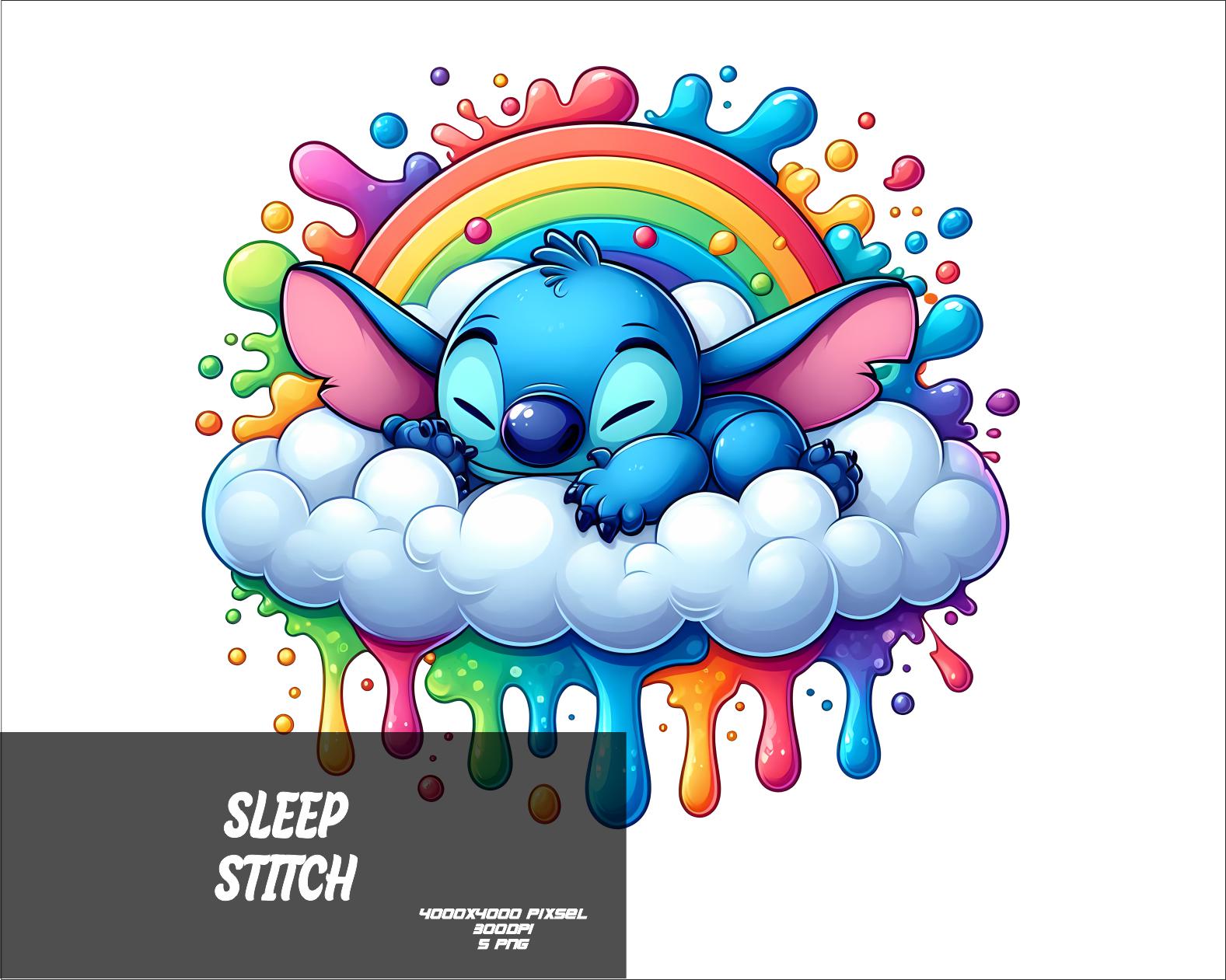 5 PNG Sleep Baby Stitch Png Stitch Splash and Watercolor Png Stitch ...
