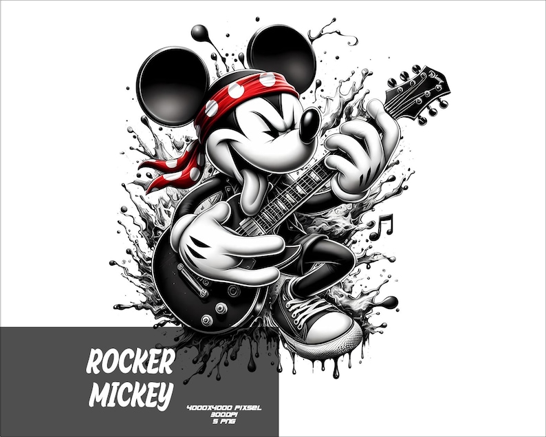 5 PNG Rocker Mickey Png Mouse Splash and Watercolor Png Mickey ...