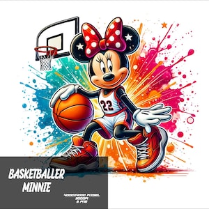 5 PNG Basketballer Minnie Png Mouse Splash and Watercolor Png Minnie ...