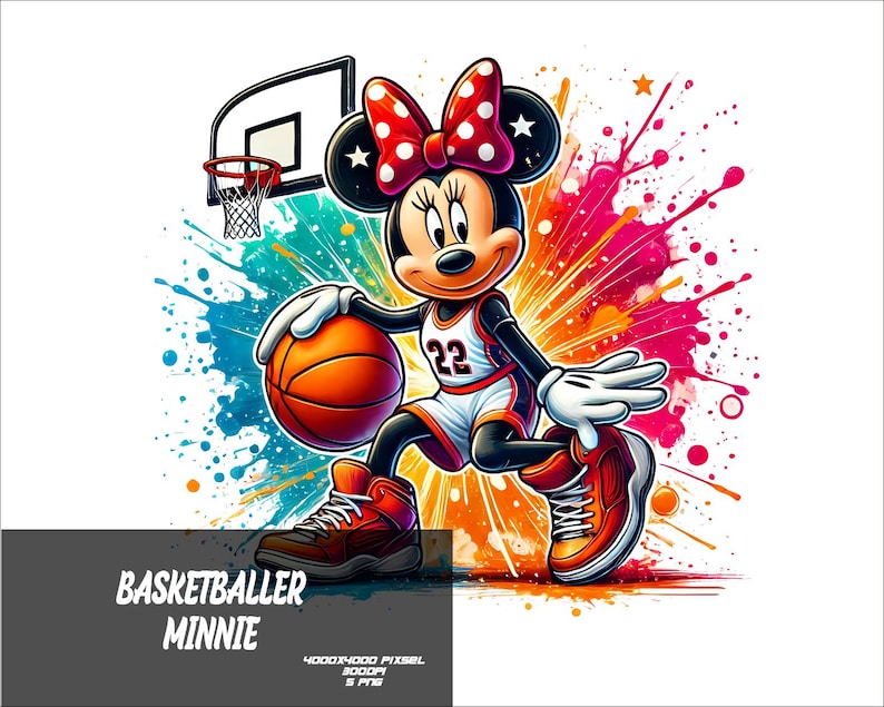 5 PNG Basketballer Minnie Png Mouse Splash and Watercolor Png Minnie ...