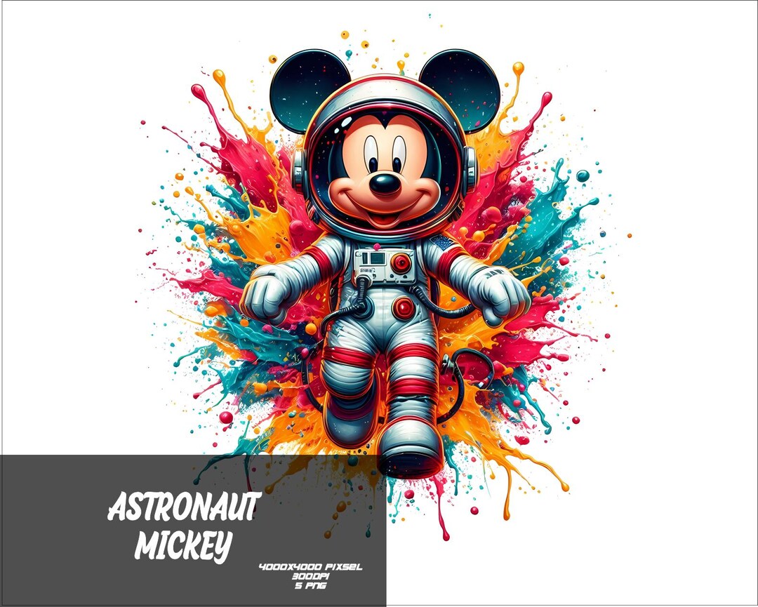 5 PNG Astronaut Mickey Png Mouse Splash and Watercolor Png Mickey ...