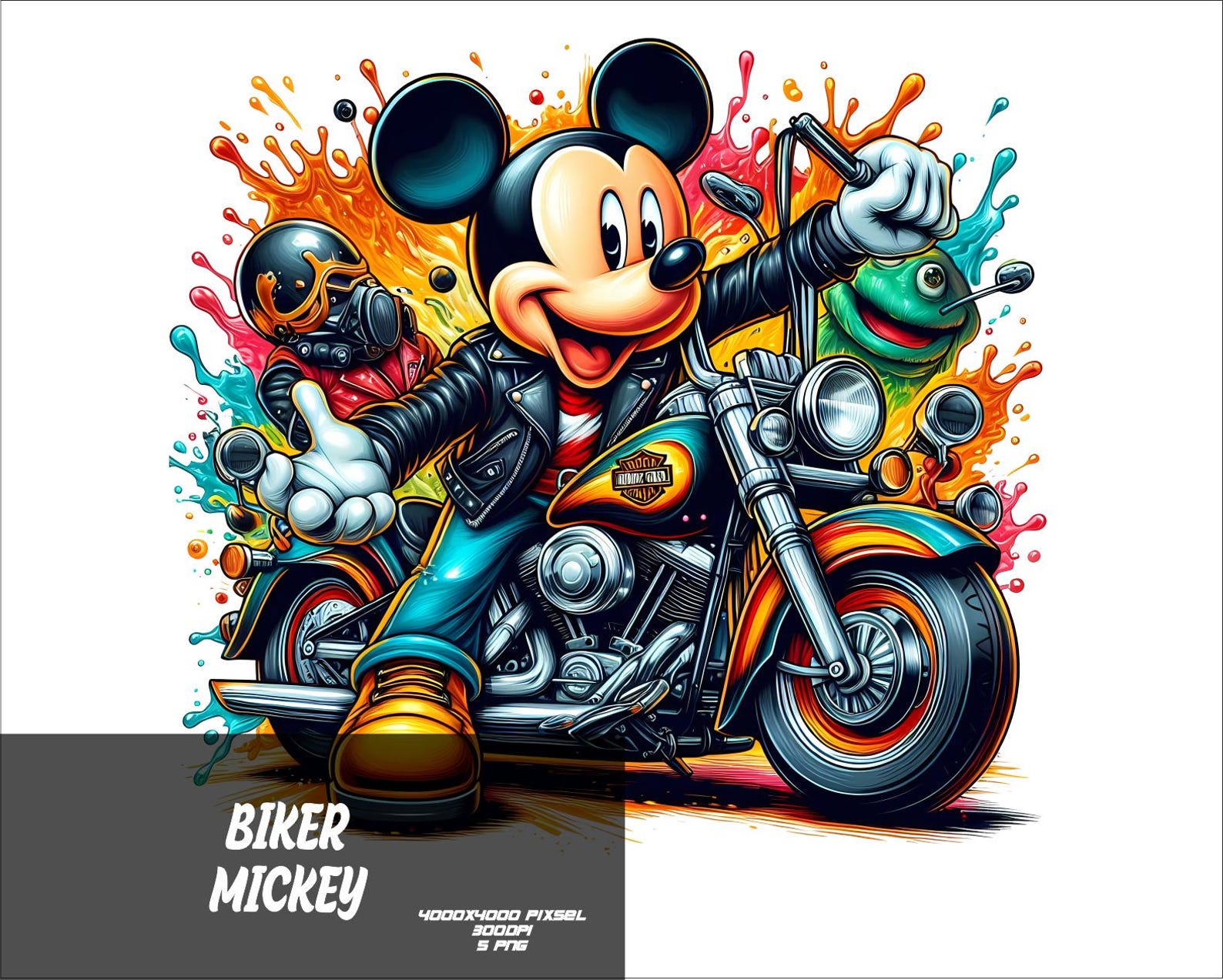 5 PNG Motobiker Mickey Png Mouse Splash and Watercolor Png Mickey ...