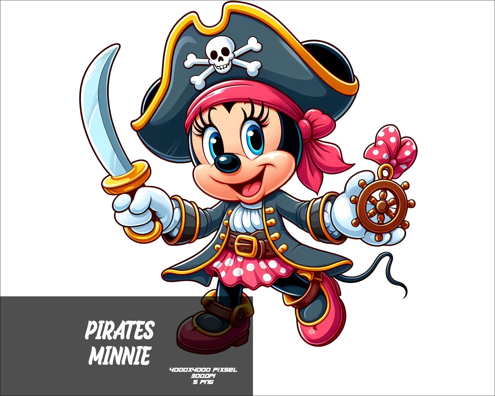 5 PNG Pirates Minnie Png Mouse Splash and Watercolor Png Minnie ...