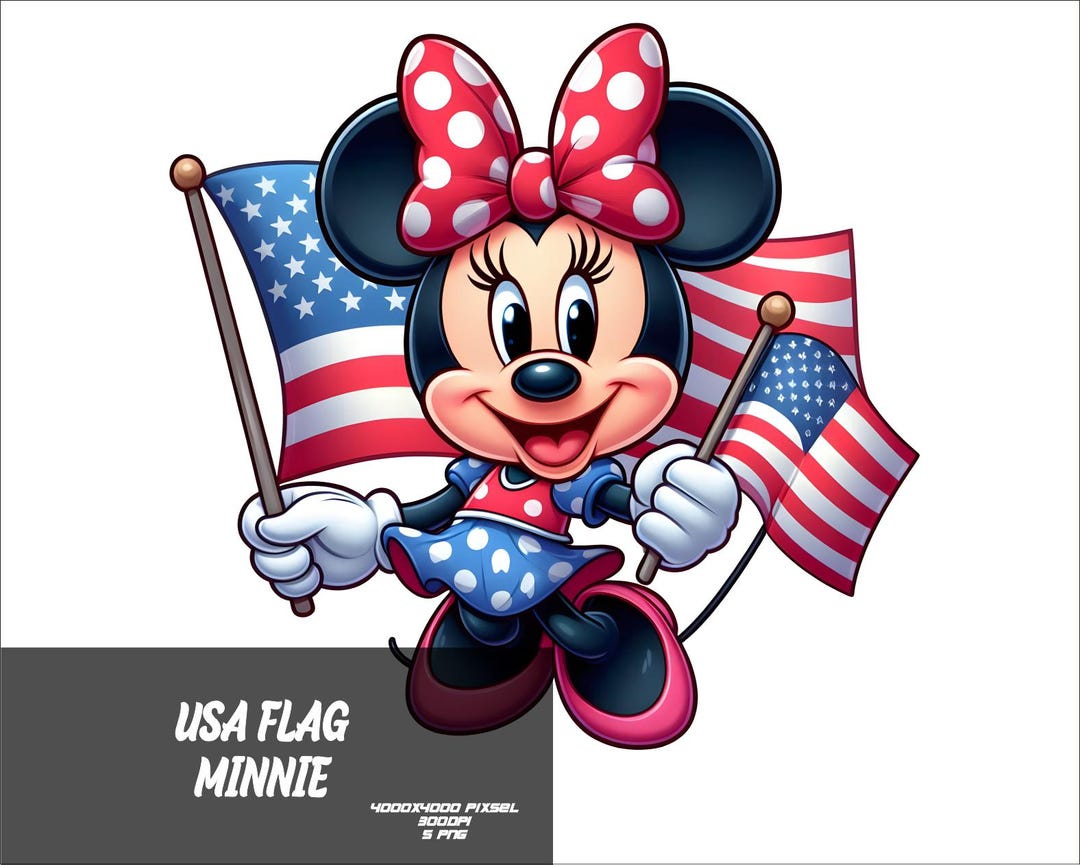 5 PNG Patriotic Minnie Png Mouse Splash and Watercolor Png American ...