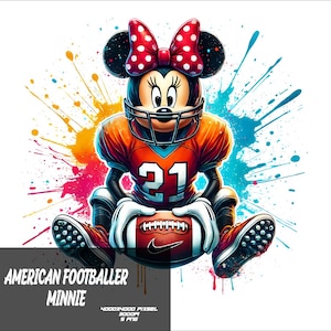 5 PNG American Footballer Minnie Png Mouse Splash and Watercolor Png ...