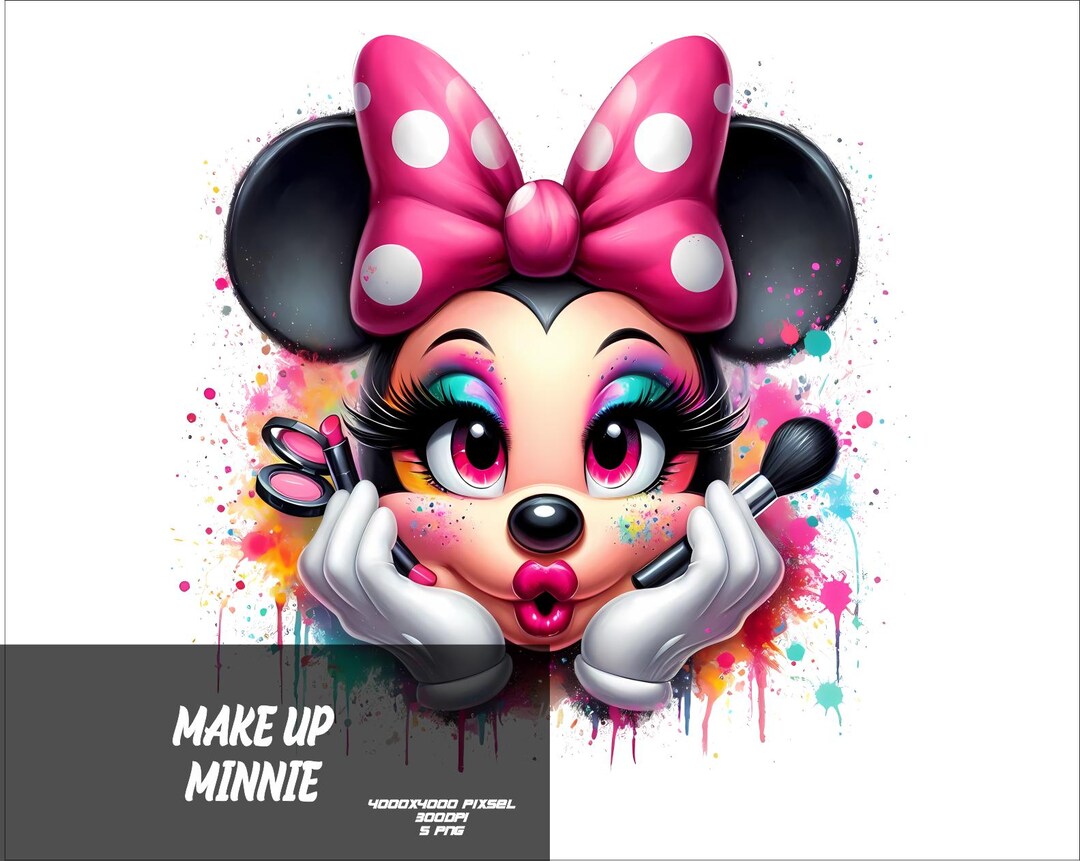 5 PNG Makeup Artist Minnie Png Mouse Splash and Watercolor Png Minnie ...