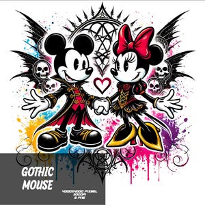 5 PNG Gothic Minnie and Mickey Png Mouse Splash and Watercolor Png ...