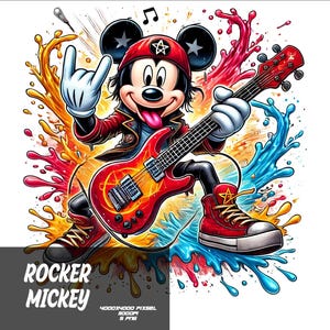 5 PNG Rocker Mickey Png Mouse Splash and Watercolor Png Mickey ...