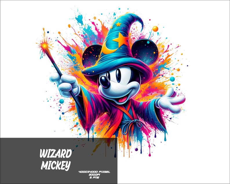 5 PNG Wizard Mickey Png Mouse Splash and Watercolor Png Mickey ...