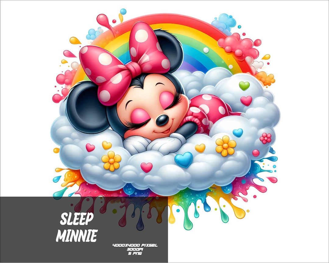 5 PNG Sleep Baby Minnie Png Mouse Splash and Watercolor Png Minnie ...