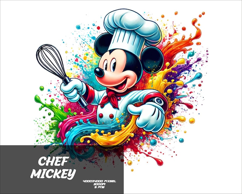 5 PNG Chef Mickey Png Chef Mouse Splash and Watercolor Png Mickey ...