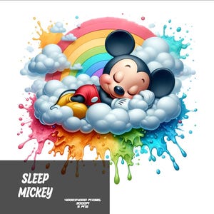 5 PNG Sleep Baby Mickey Png Mouse Splash and Watercolor Png Mickey ...