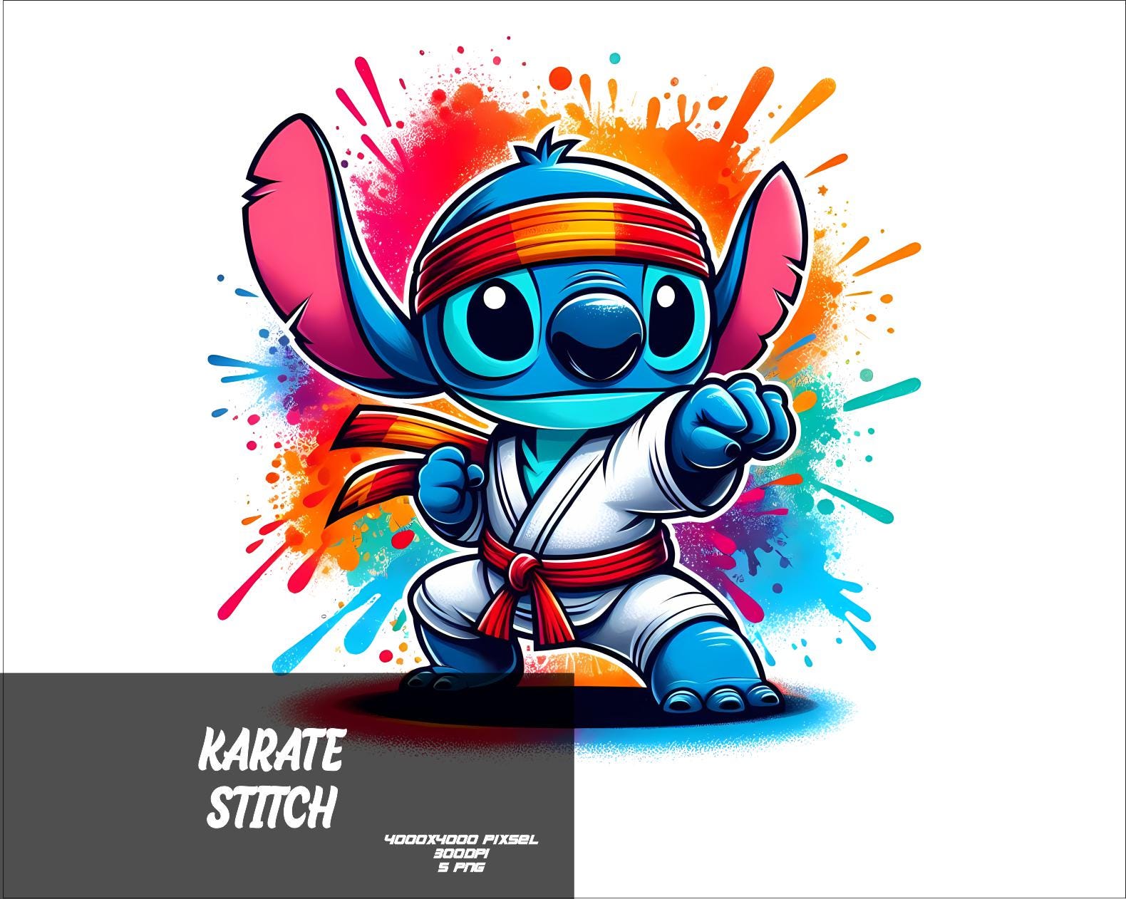 5 PNG Karate Stitch Png Stitch Splash and Watercolor Png Stitch ...