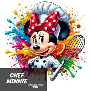 5 PNG Chef Minnie Png Mouse Splash and Watercolor Png Minnie ...