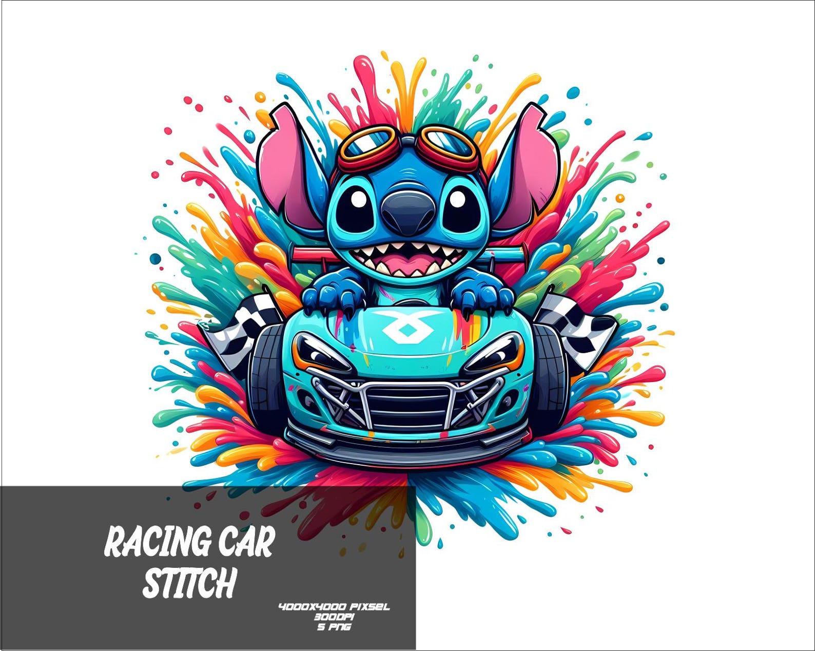 5 PNG Racing Car Stitch Png Stitch Splash and Watercolor Png Stitch ...