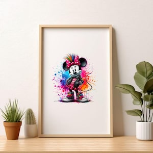 5 PNG Punk Minnie Png Mouse Splash and Watercolor Png Minnie ...