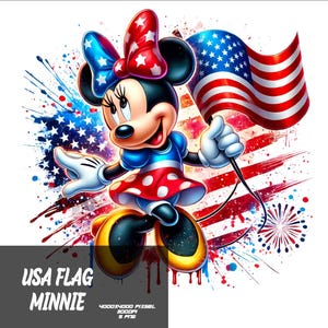 5 PNG Patriotic Minnie Png Mouse Splash and Watercolor Png American ...