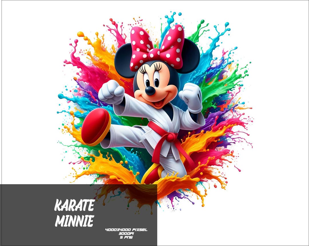 5 PNG Karate Minnie Png Mouse Splash and Watercolor Png Minnie ...