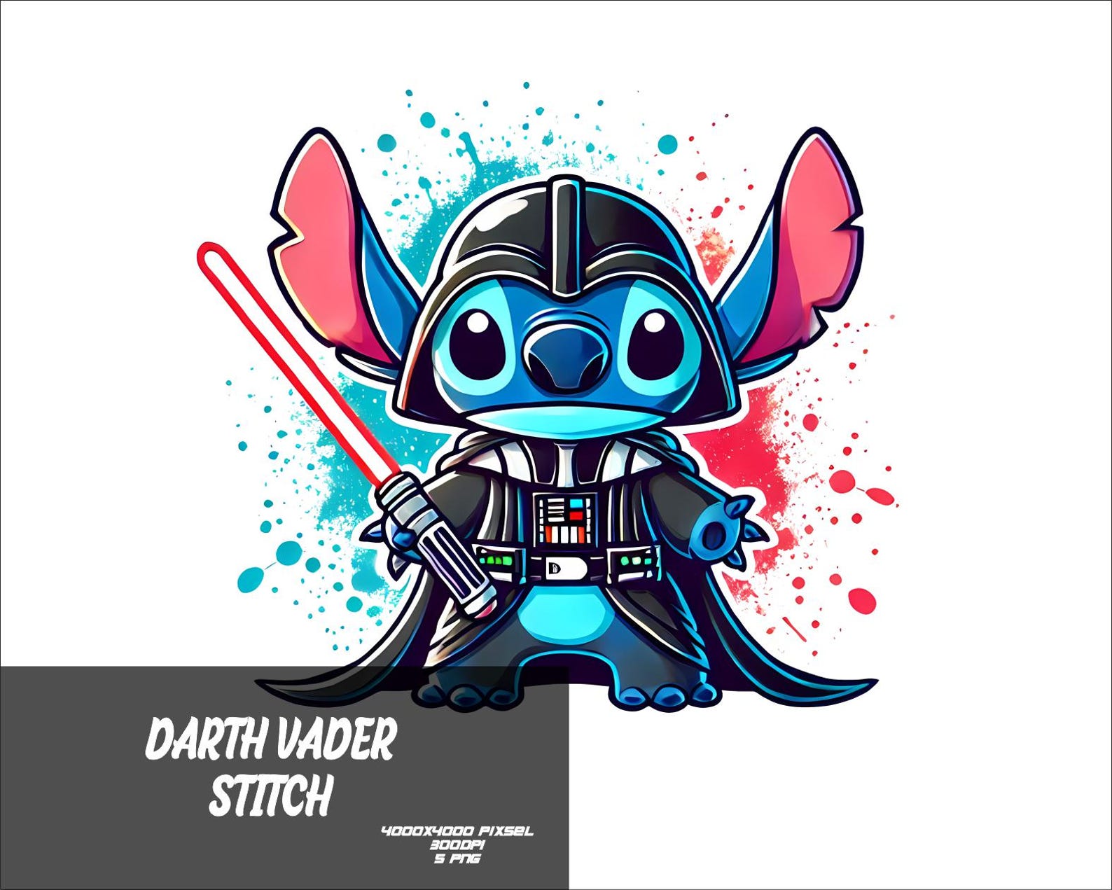 5 PNG Starwars Jedi Stitch Png Stitch Splash and Watercolor Png Stitch ...