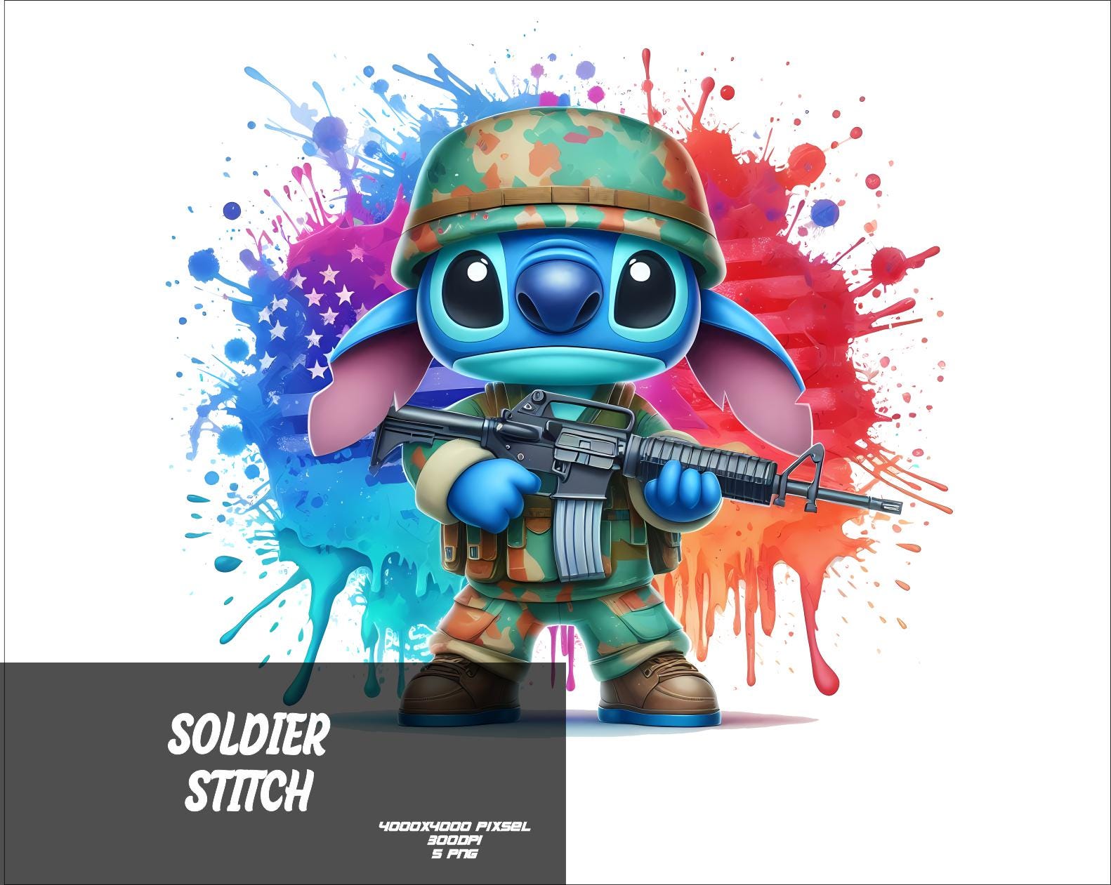 5 PNG Soldier Stitch Png Stitch Splash and Watercolor Png Stitch ...