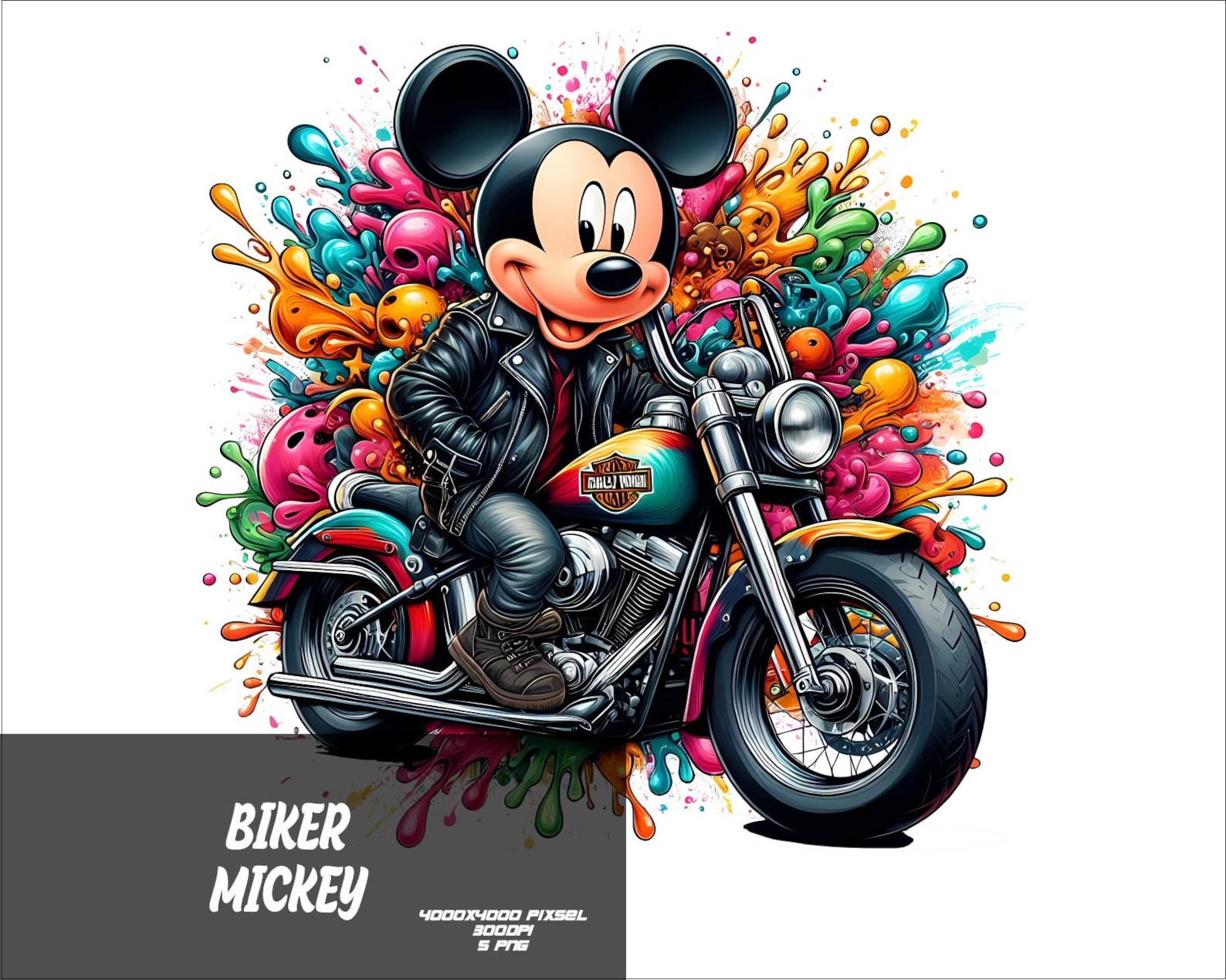 5 PNG Motobiker Mickey Png Mouse Splash and Watercolor Png Mickey ...