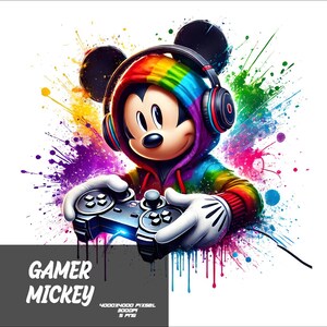 5 PNG Gamer Mickey Png Mouse Splash and Watercolor Png Mickey ...