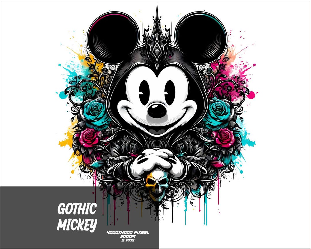 5 PNG Gothic Mickey Png Mouse Splash and Watercolor Png Mickey ...