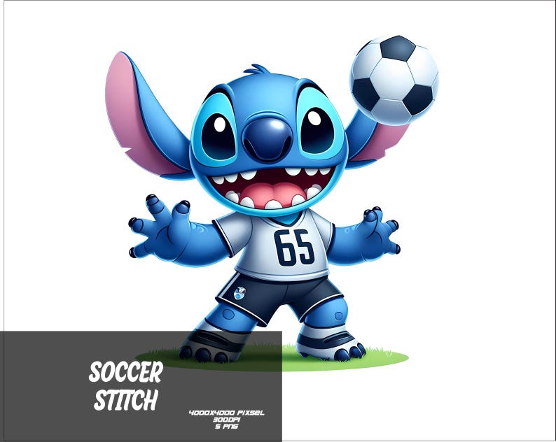 5 PNG Footballer Stitch Png Stitch Splash and Watercolor Png Stitch ...