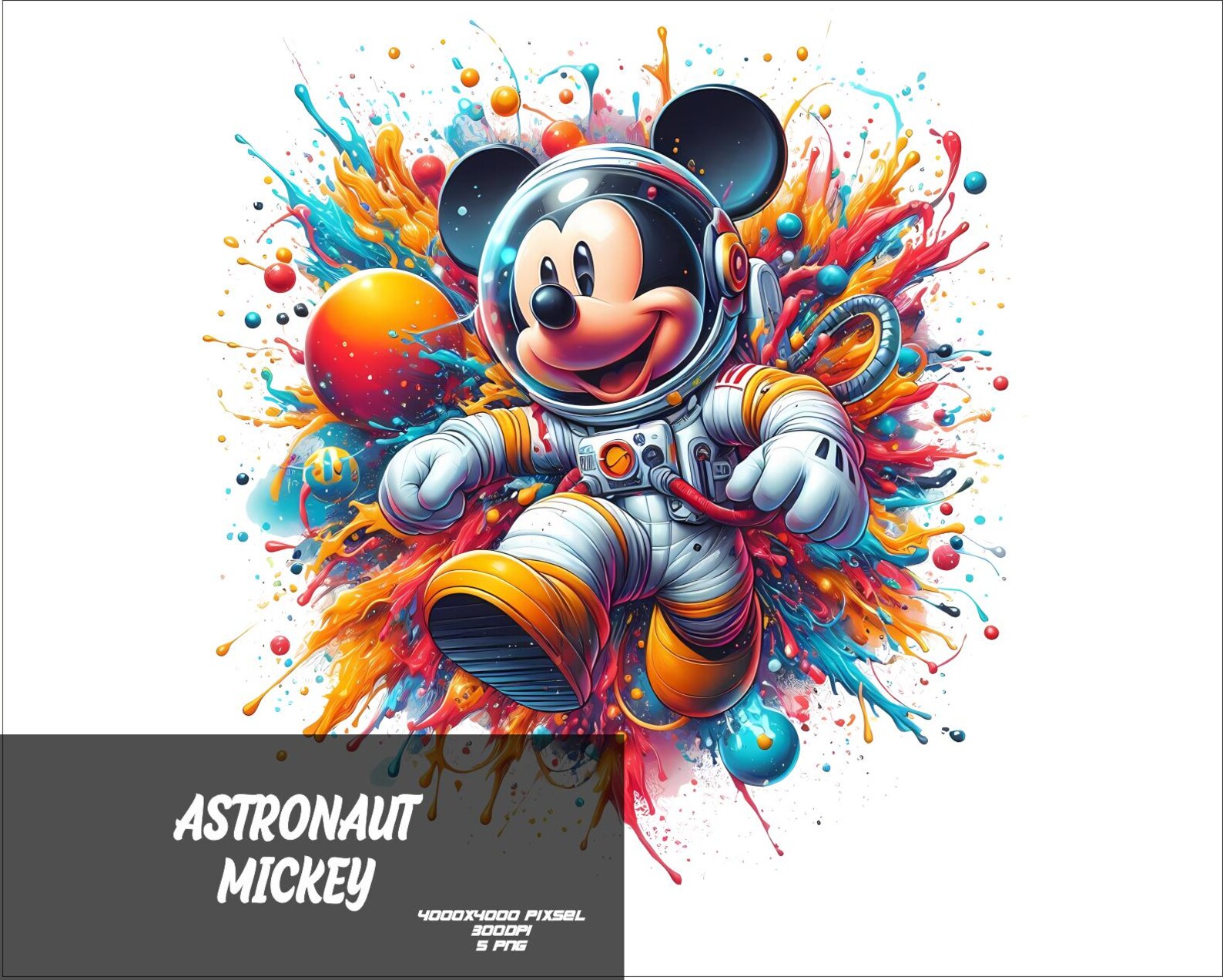 5 PNG Astronaut Mickey Png Mouse Splash and Watercolor Png Mickey ...