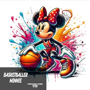 5 PNG Basketballer Minnie Png Mouse Splash and Watercolor Png Minnie ...