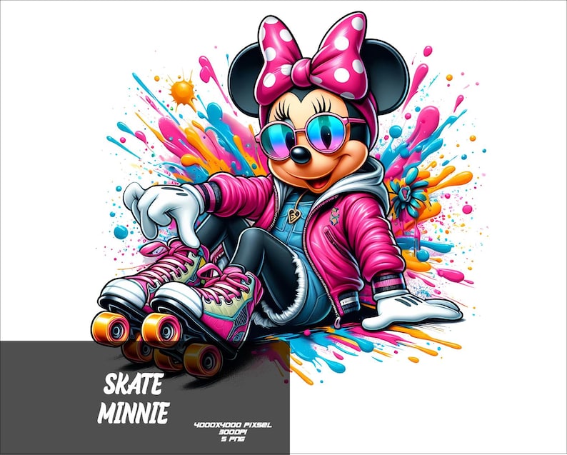 5 PNG Skate Minnie Png Mouse Splash and Watercolor Png Minnie ...