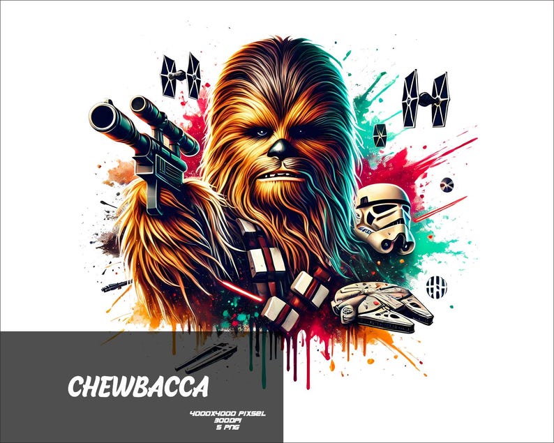 5 PNG Starwars Chewbacca Png Splash and Watercolor Png Starwars ...