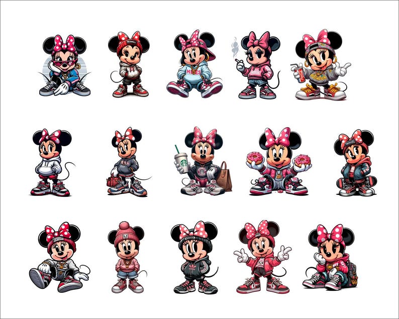 50 PNG Bundle Minnie Png Mousecsplash and Watercolor Png Transparent ...
